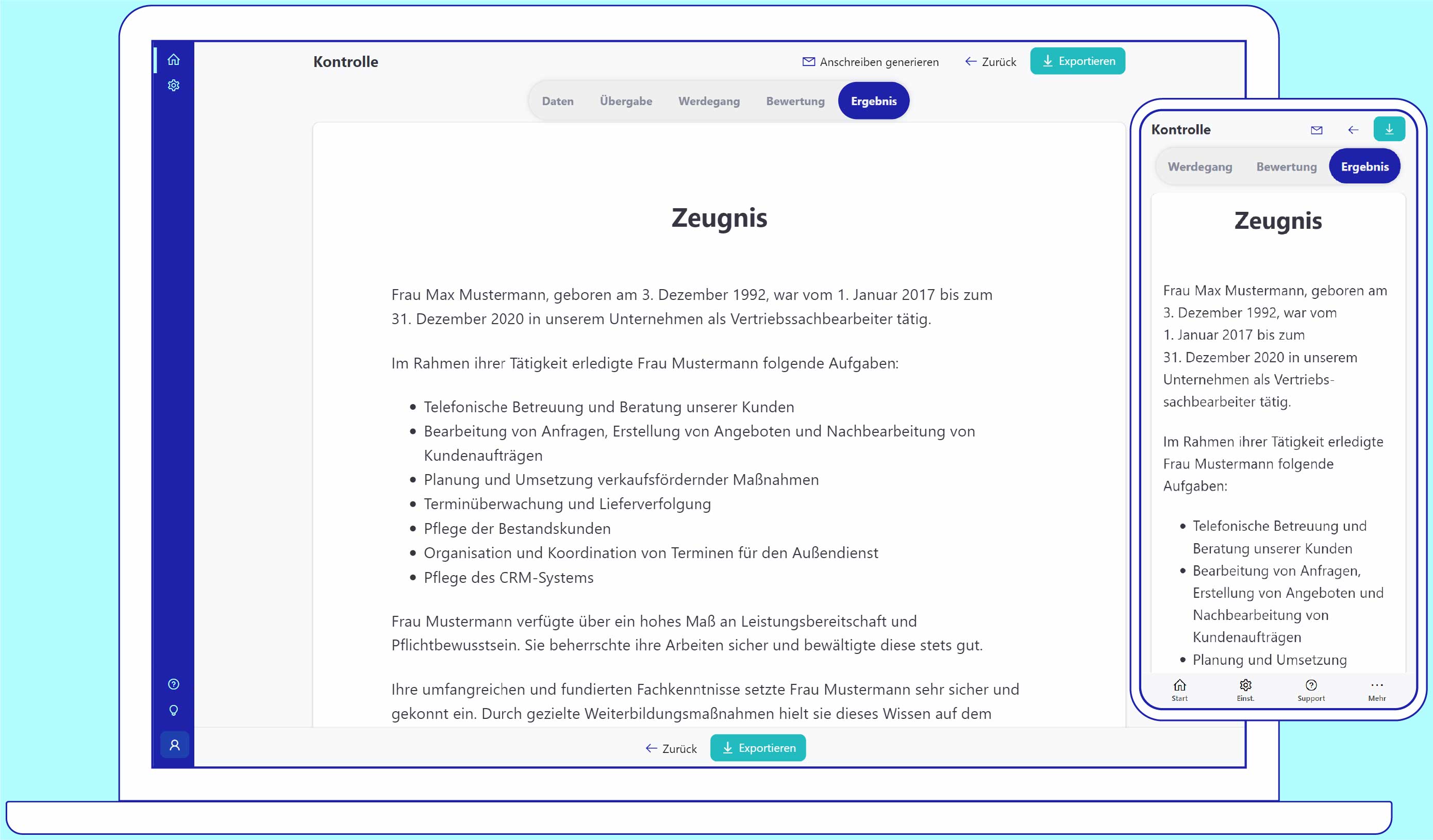 Zeugnisgenerator | Flowmium Zeugnisgenerator